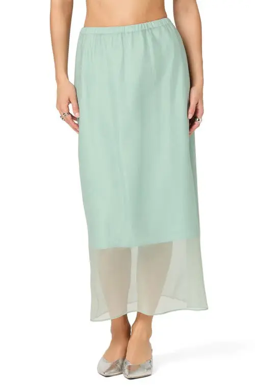 Astr The Label Keyara Sheer Overlay Midi Skirt