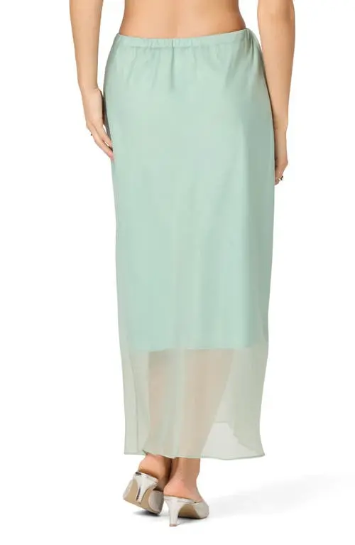 Astr The Label Keyara Sheer Overlay Midi Skirt