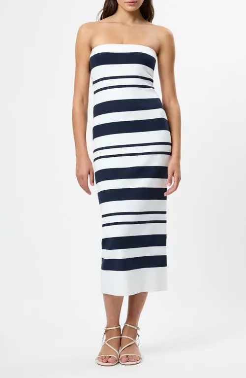 French Connection Stripe Strapless Midi Dress