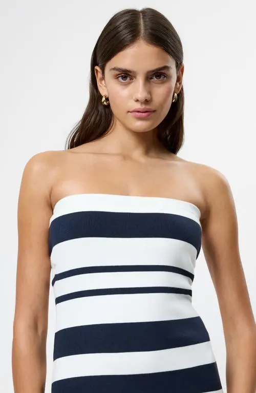 French Connection Stripe Strapless Midi Dress