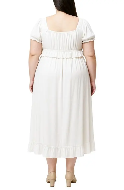 STANDARDS & PRACTICES Ruffle Waist High-low Midi Dress