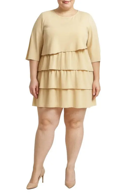 STANDARDS & PRACTICES Tiered Mini Dress - Tan