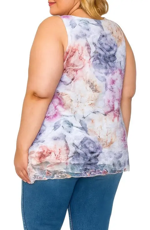 STANDARDS & PRACTICES Rose Print Mesh Top