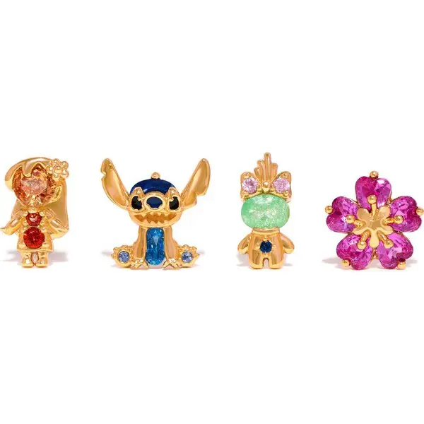GIRLS CREW X Disney Lilo And Stitch Mismatched Stud Earrings - Gold