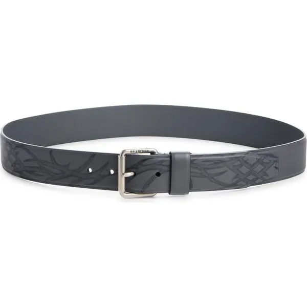 Balenciaga Prong Faux Leather Belt - 1239 Grey