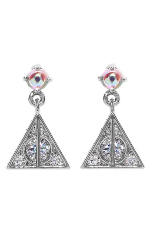 GIRLS CREW X Harry Potter™ Deathly Hallows Drop Earrings - Silver