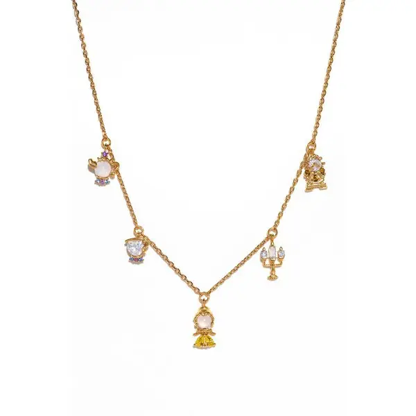 GIRLS CREW X Disney Beauty And The Beast Charm Necklace - Gold