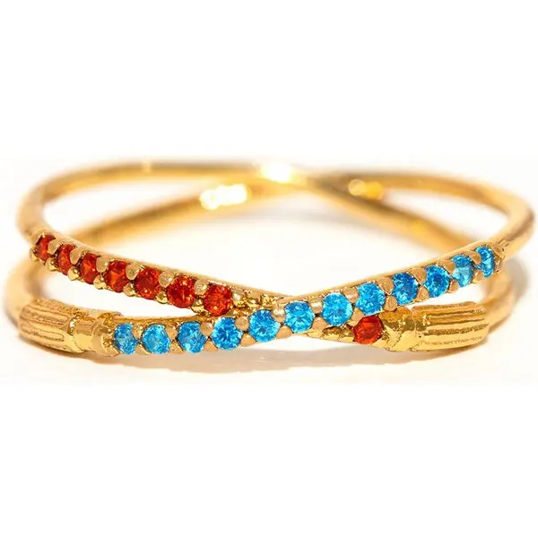 GIRLS CREW Star Wars™ Lightsaber Duel Crossover Ring - Gold