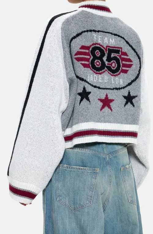 JADED LONDON Team 85 Knitted Bomber Jacket