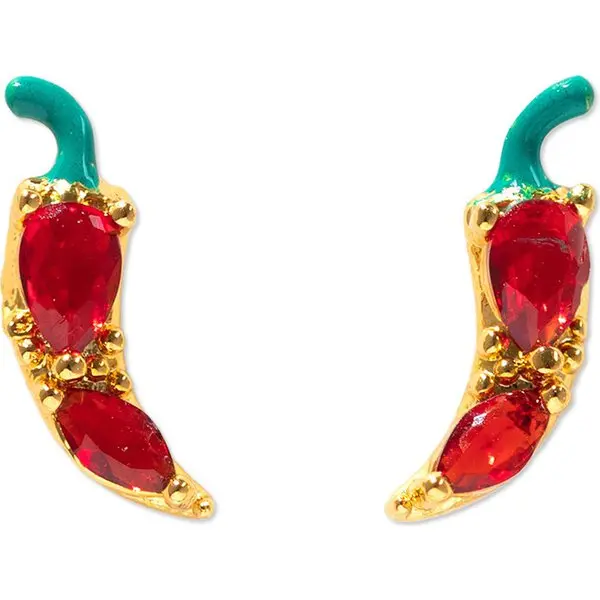 GIRLS CREW Chili Pepper Stud Earrings - Gold