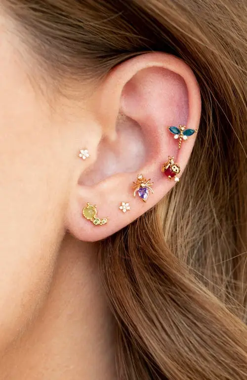 GIRLS CREW Bug Me Stud Earrings Set Of 4
