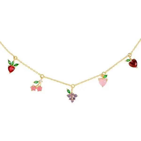 GIRLS CREW Fruit Basket Choker Necklace - Gold