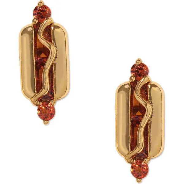 GIRLS CREW Hot Dog Stud Earrings - Gold