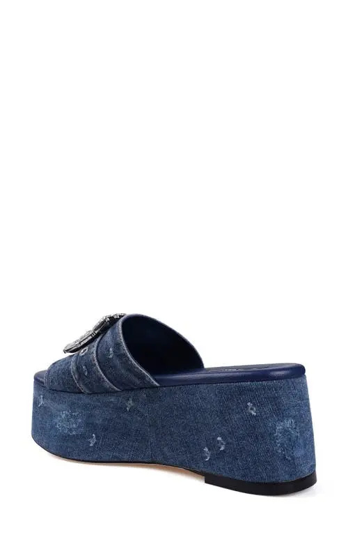 ZIGI Alena Platform Wedge Slide Sandal - Blue