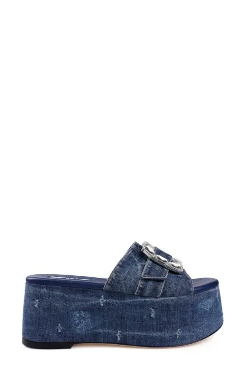 ZIGI Alena Platform Wedge Slide Sandal - Blue