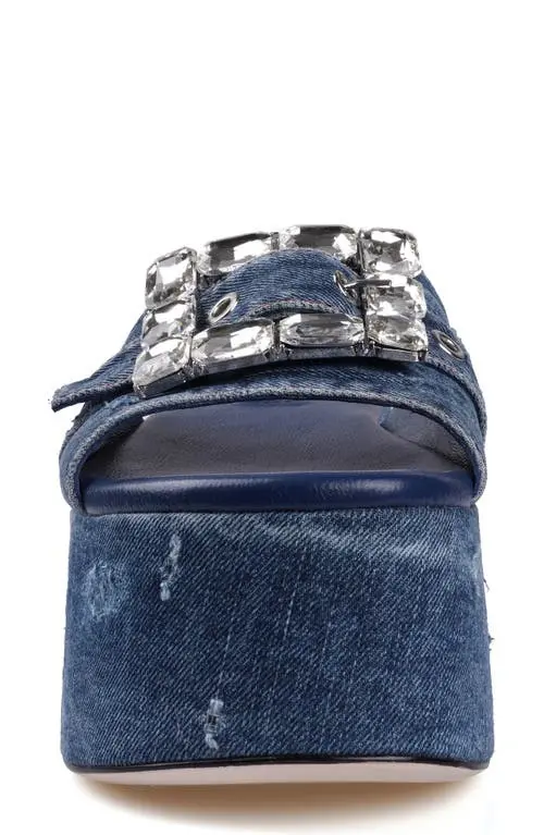 ZIGI Alena Platform Wedge Slide Sandal - Blue