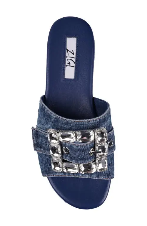 ZIGI Alena Platform Wedge Slide Sandal - Blue