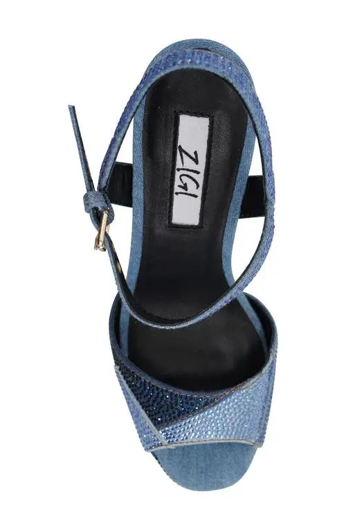 ZIGI Antonia Ankle Strap Platform Sandal - Blue