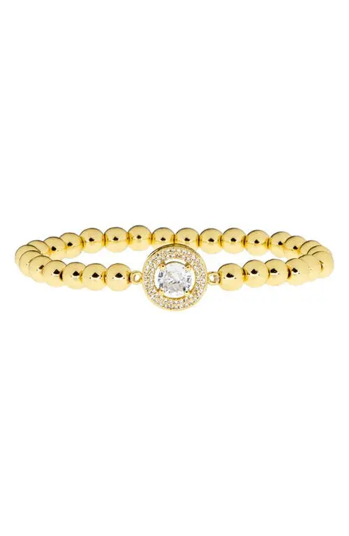 MARLYN SCHIFF Jackie Cubic Zirconia Stretch Bracelet - Gold