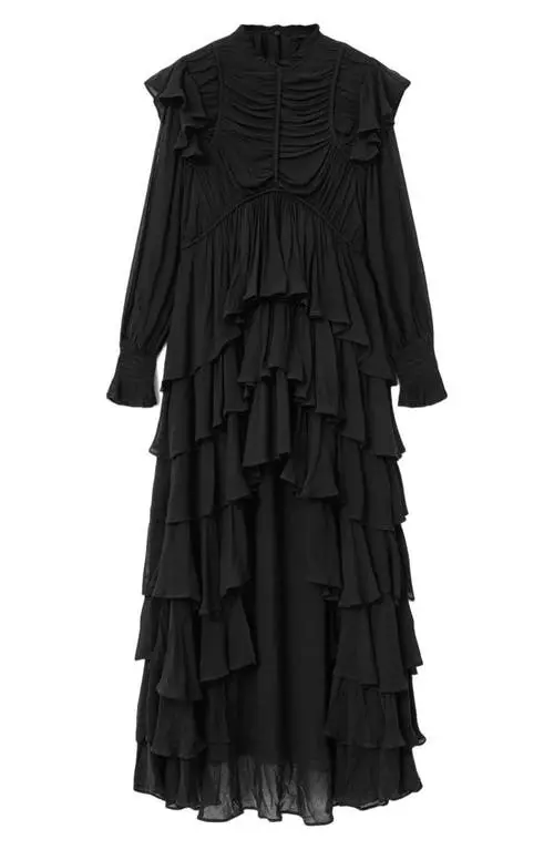 ALLSAINTS Leila Layered Ruffle High-low Maxi Dress