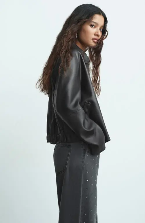 Mango Faux Leather Zip Jacket