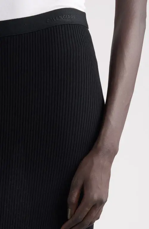 Balenciaga Ribbed Knit Maxi Skirt