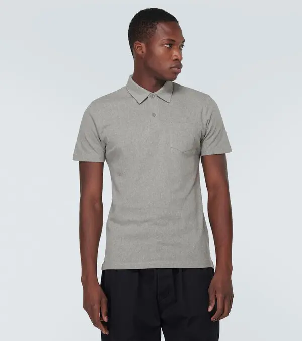 Sunspel Riviera Cotton Polo Shirt - Grey
