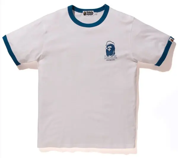 A BATHING APE X Popeye Trim Tee Shirt - Navy Blue