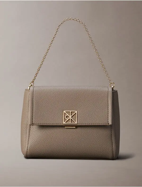 Calvin Klein Emblem Logo Pebble Crossbody Bag - Desert Taupe