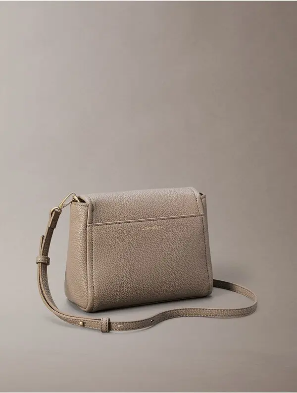 Calvin Klein Emblem Logo Pebble Crossbody Bag - Desert Taupe