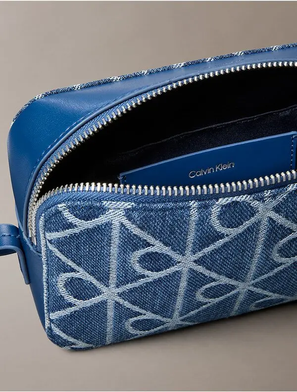 Calvin Klein Denim Camera Bag With Logo - Denim Medium Wash