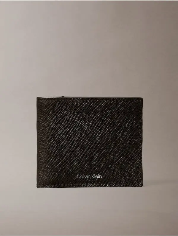Calvin Klein Refined Saffiano Bifold Wallet - Ck Dark Brown