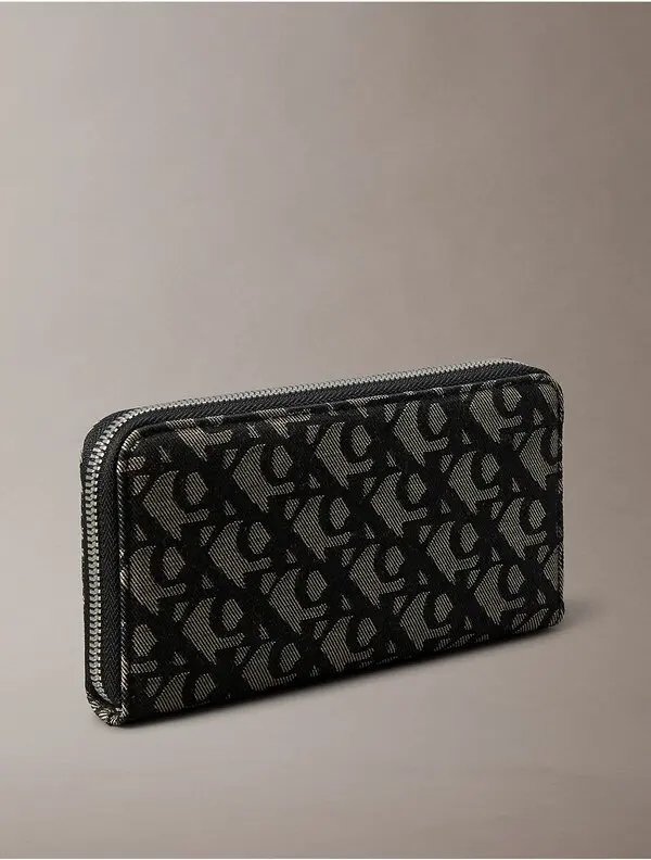 Calvin Klein Allover Monogram Long Zip Wallet