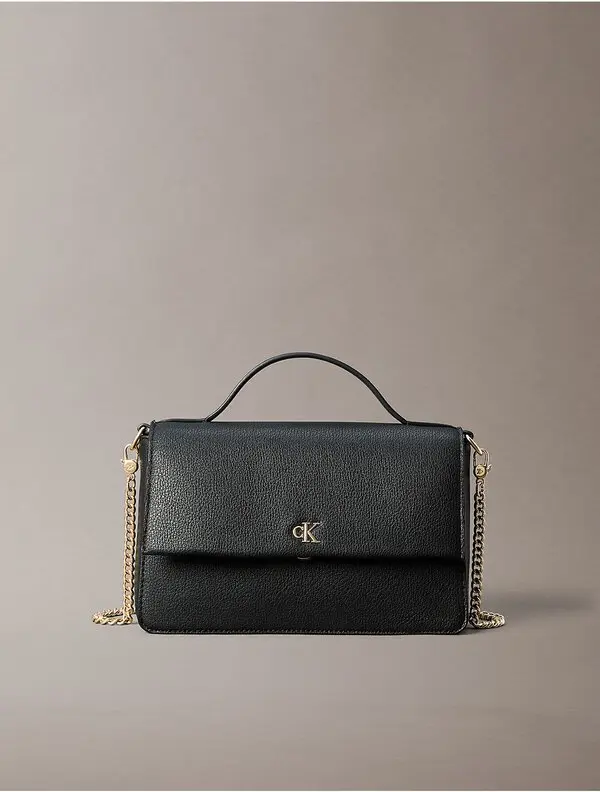 Calvin Klein Monogram Flap Phone Crossbody Bag - Black