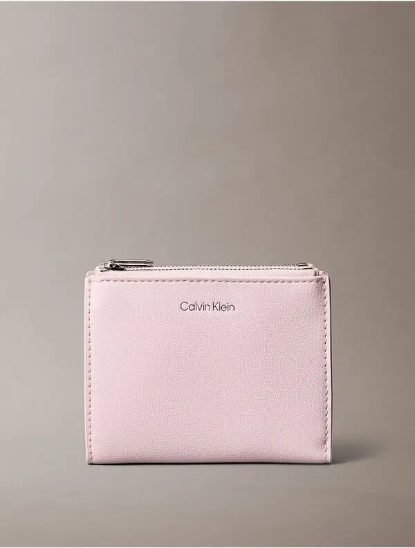 Calvin Klein Foil Logo Double Zip Card Case - Cradle Pink