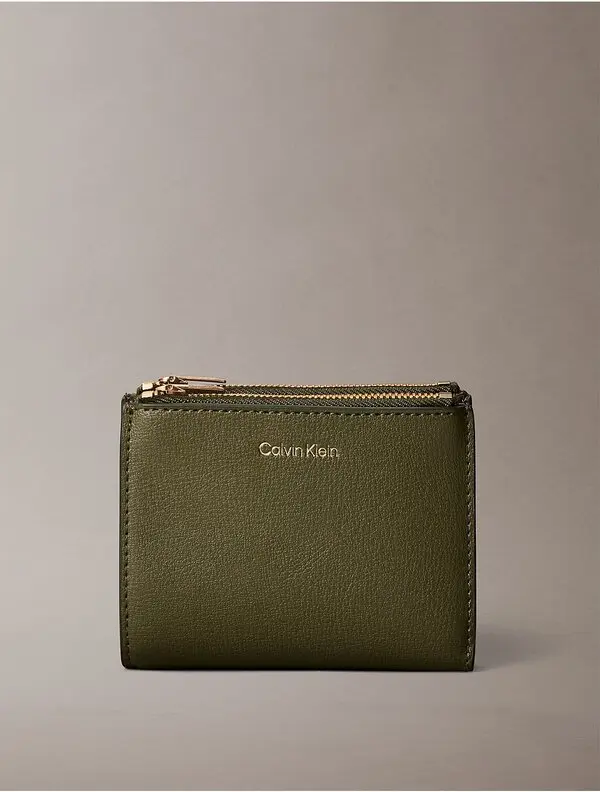 Calvin Klein Foil Logo Double Zip Card Case - Cypress