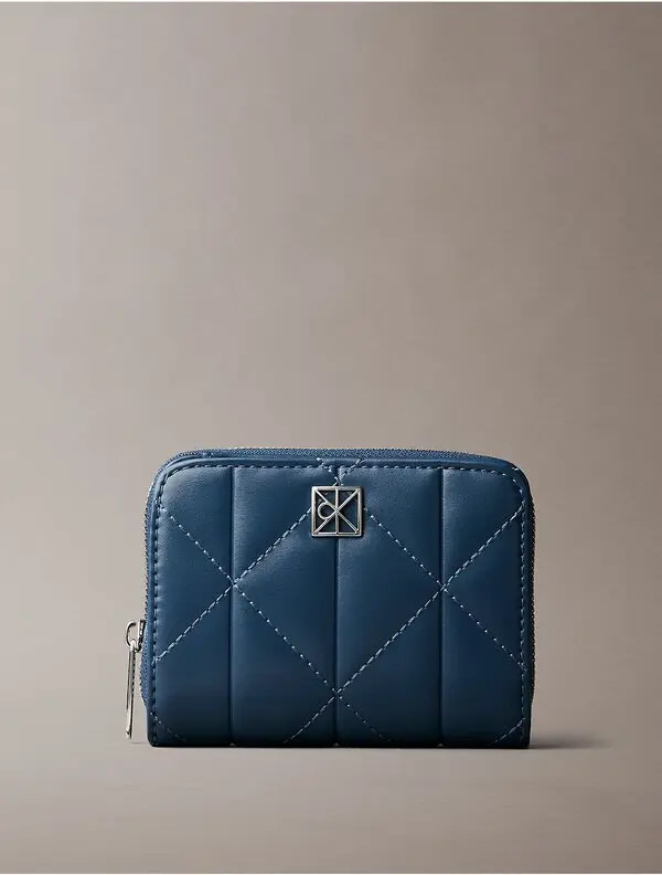 Calvin Klein Quilted Emblem Logo Zip Flap Wallet - Key Largo