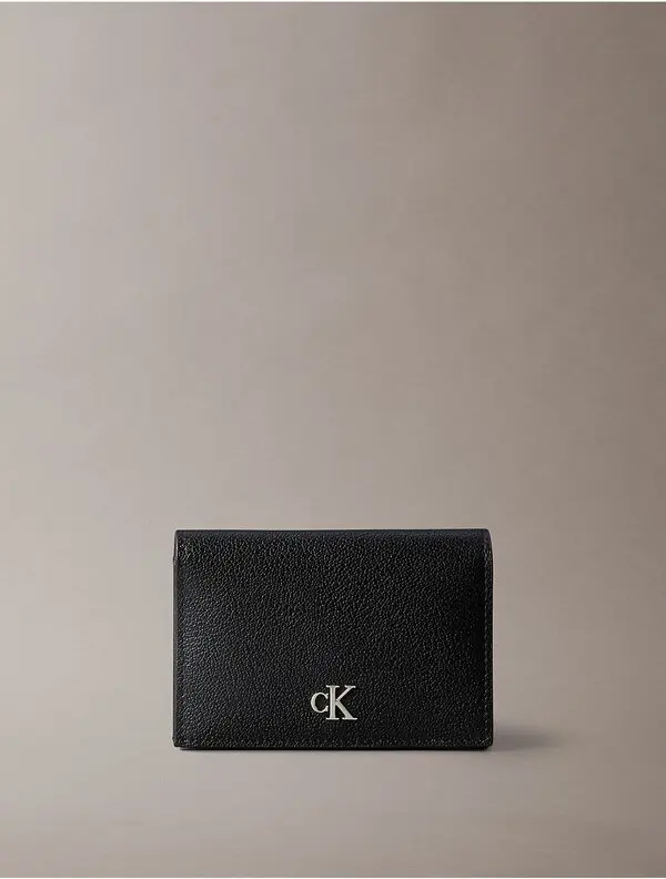 Calvin Klein Minimal Monogram Flap Card Case - Black