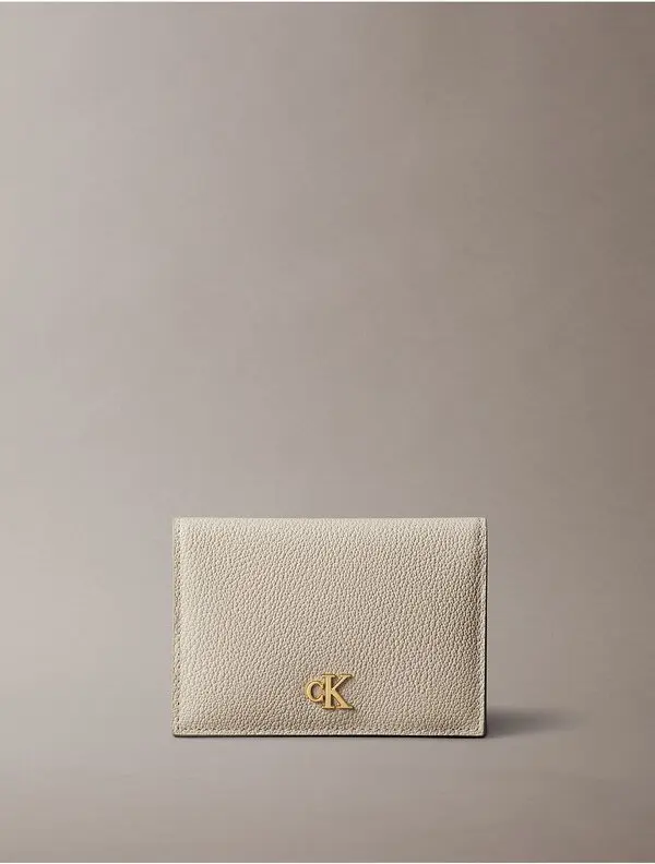 Calvin Klein Minimal Monogram Flap Card Case - Chateau Gray