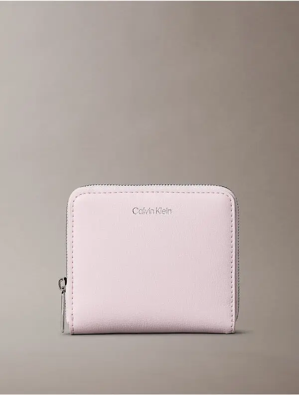 Calvin Klein Foil Logo Square Zip Wallet - Cradle Pink