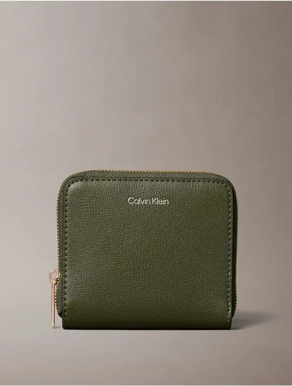 Calvin Klein Foil Logo Square Zip Wallet - Cypress