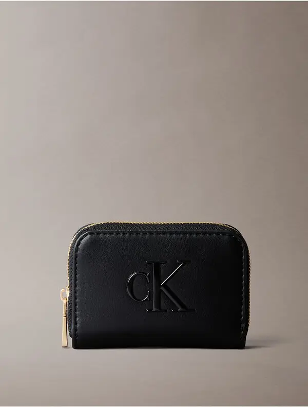 Calvin Klein Bold Monogram Medium Zip Wallet - Black