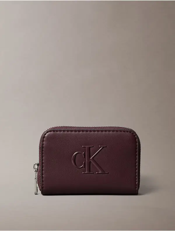 Calvin Klein Bold Monogram Medium Zip Wallet - Fudge