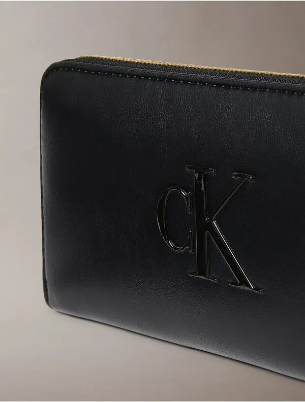 Calvin Klein Bold Monogram Long Zip Wallet - Black