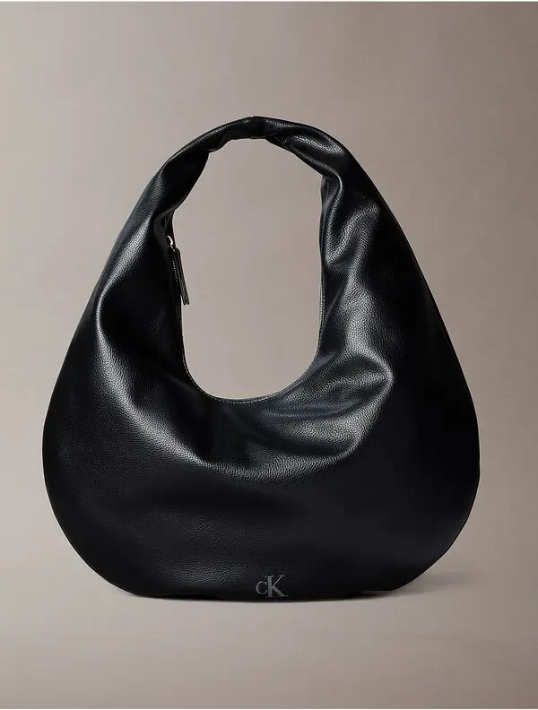 Calvin Klein Pebble Grain Crescent Shoulder Bag - Black