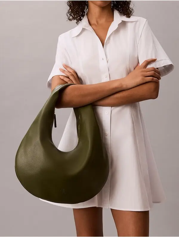 Calvin Klein Pebble Grain Crescent Shoulder Bag - Cypress