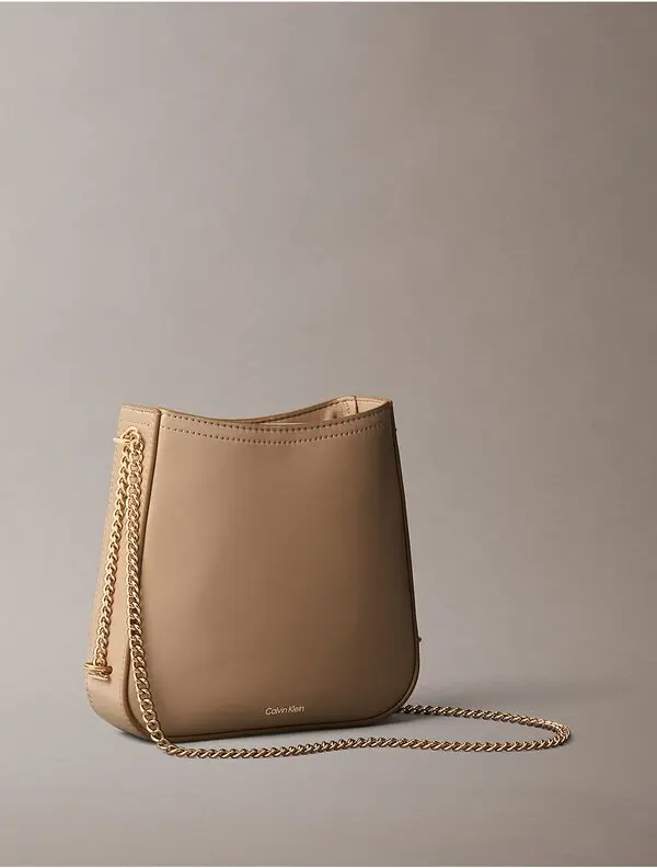 Calvin Klein Monogram Chain Saddle Bag - Desert Taupe