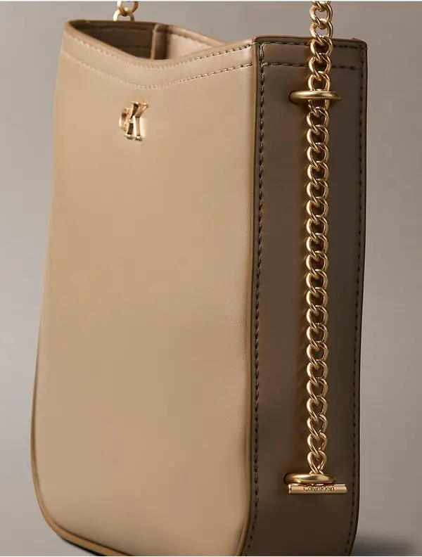 Calvin Klein Monogram Chain Saddle Bag - Desert Taupe