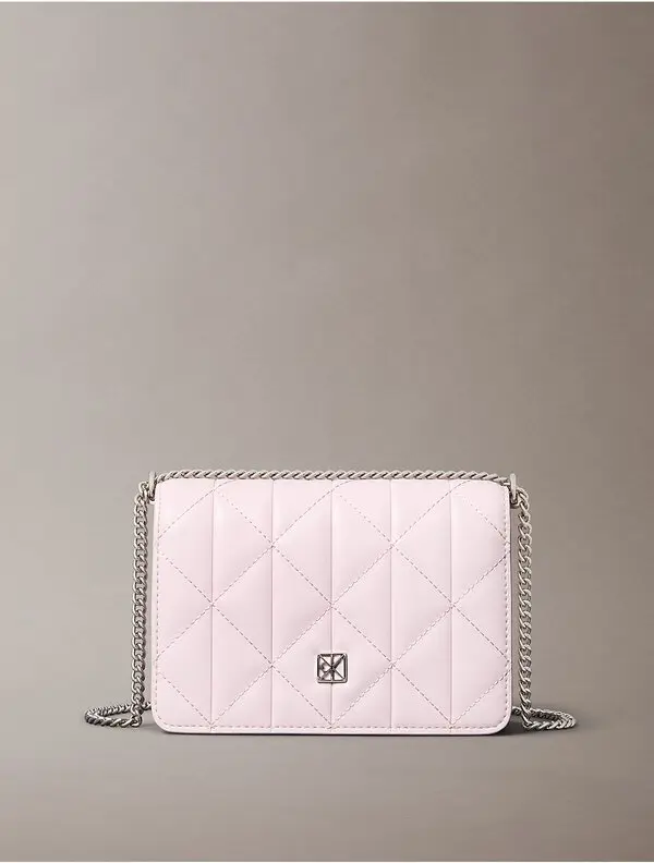 Calvin Klein Quilted Emblem Logo Mini Chain Bag - Cradle Pink