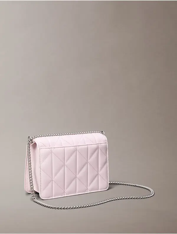 Calvin Klein Quilted Emblem Logo Mini Chain Bag - Cradle Pink